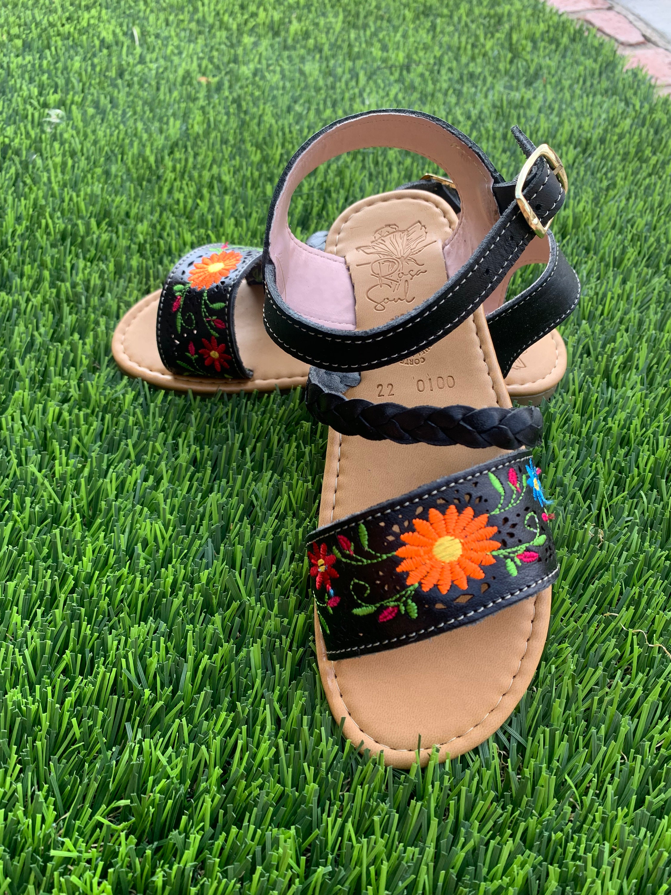 Mexican Huarache Sandals/mexican Sandal Embroidered Floral/ Leather ...