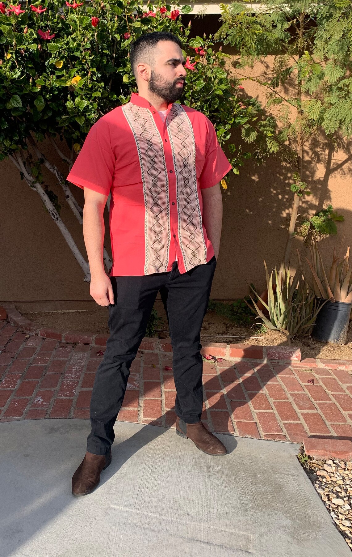 Mens Mexican Traditional Shirt. Guayabera for Men. Size L-XL ...