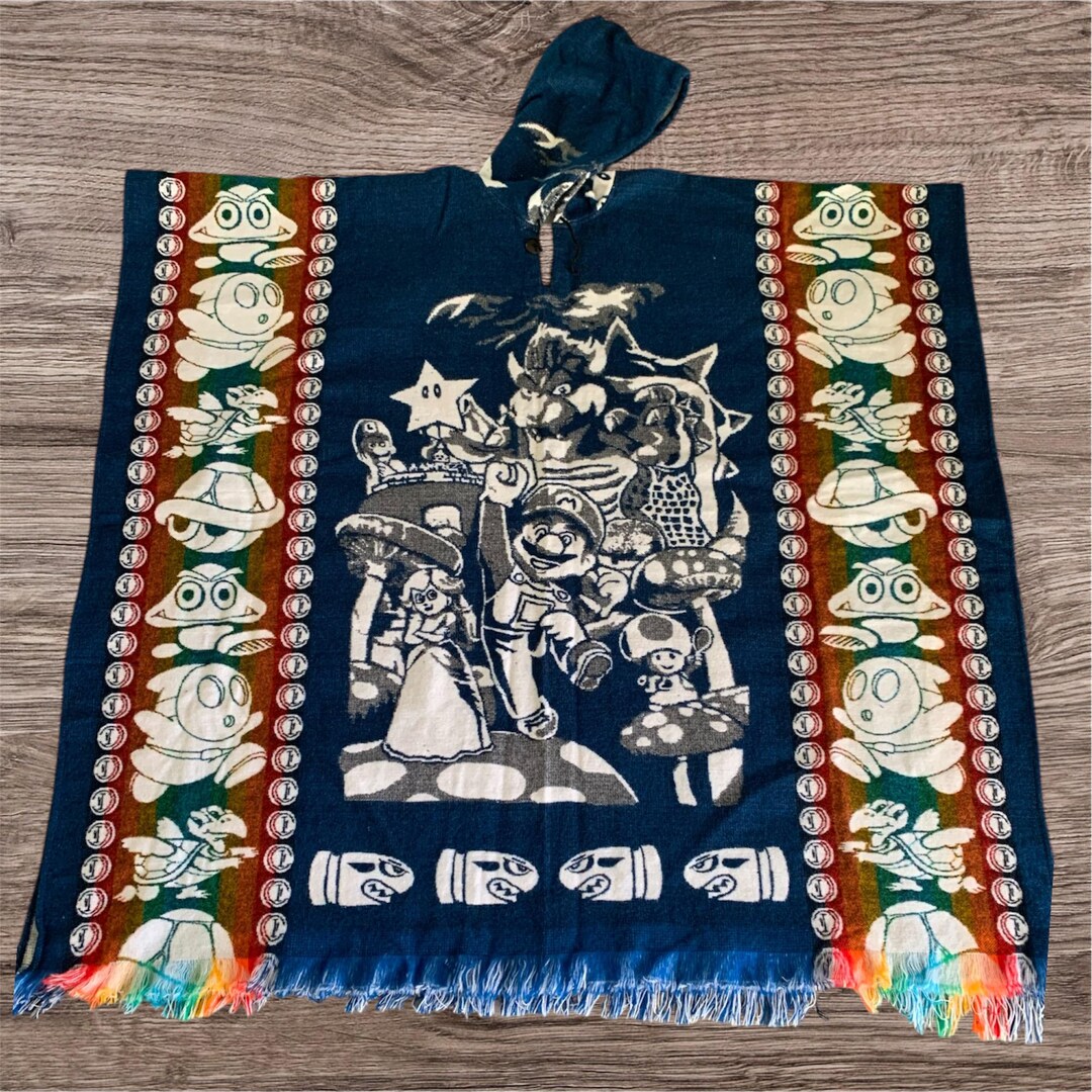 Super Marios Bros Poncho Alpaca Wool Poncho Unisex One Size Very Soft ...