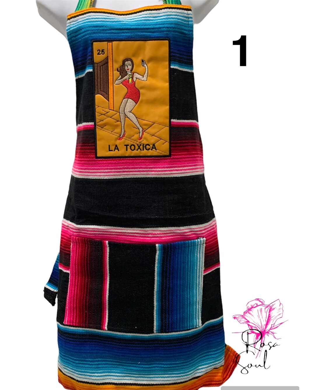Mexican Loteria Apron Mandil La Toxica Loteria Apron Cooking Sarape ...
