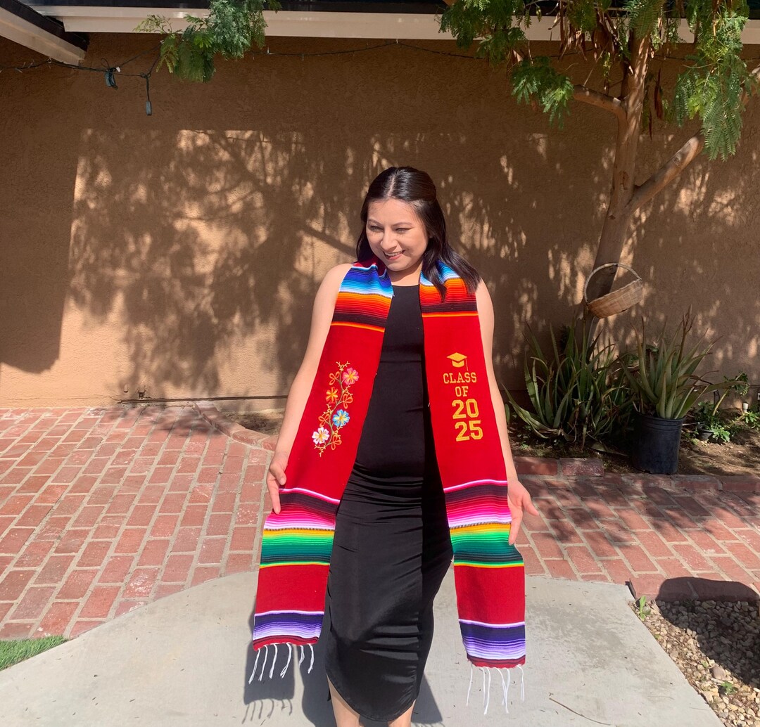2025 Mexican Sarape Graduation Sash.floral Embroidered Sarape Sash ...