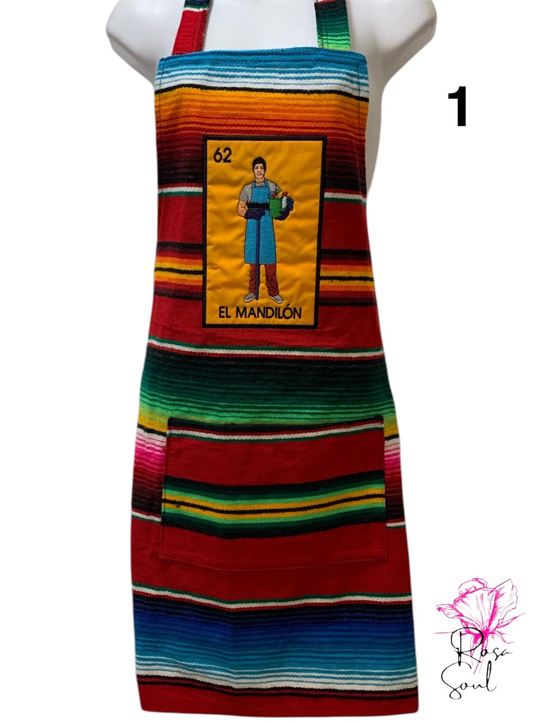 Mexican Loteria Apron Mandil El Mandilon Loteria Apron Cooking Sarape ...