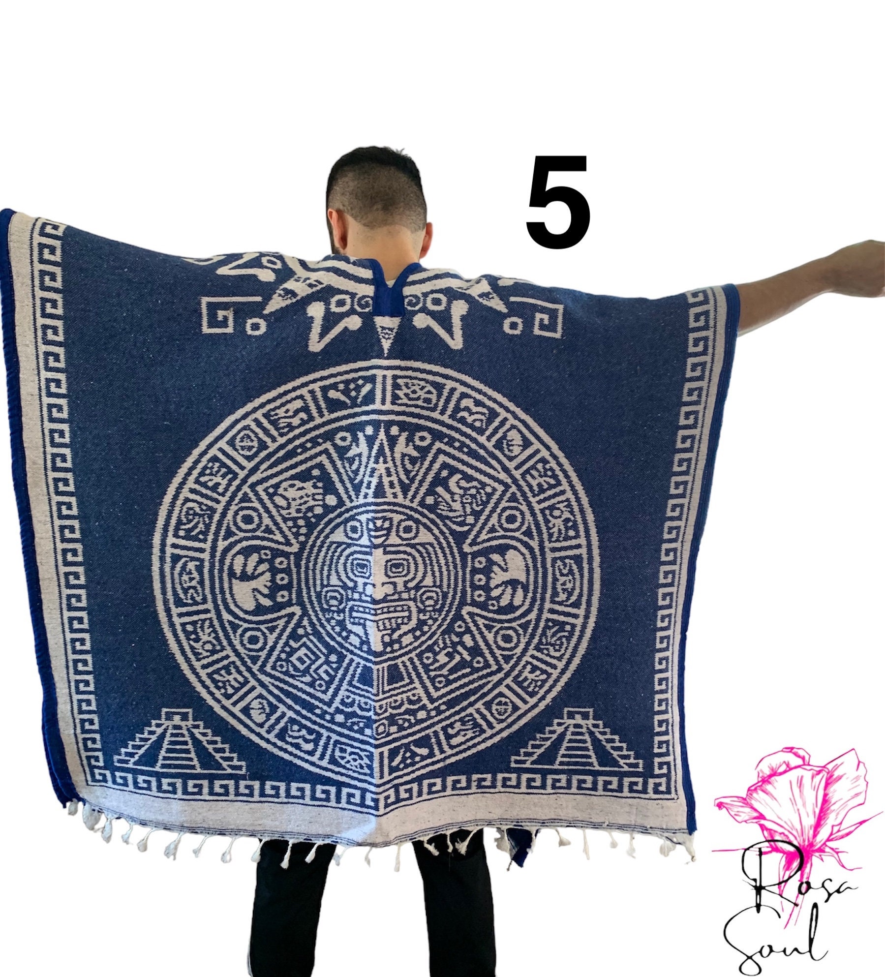 Unisex Capa/jorongo/serape/ Gaban Fina Mexican Sarape Aztec Calender ...