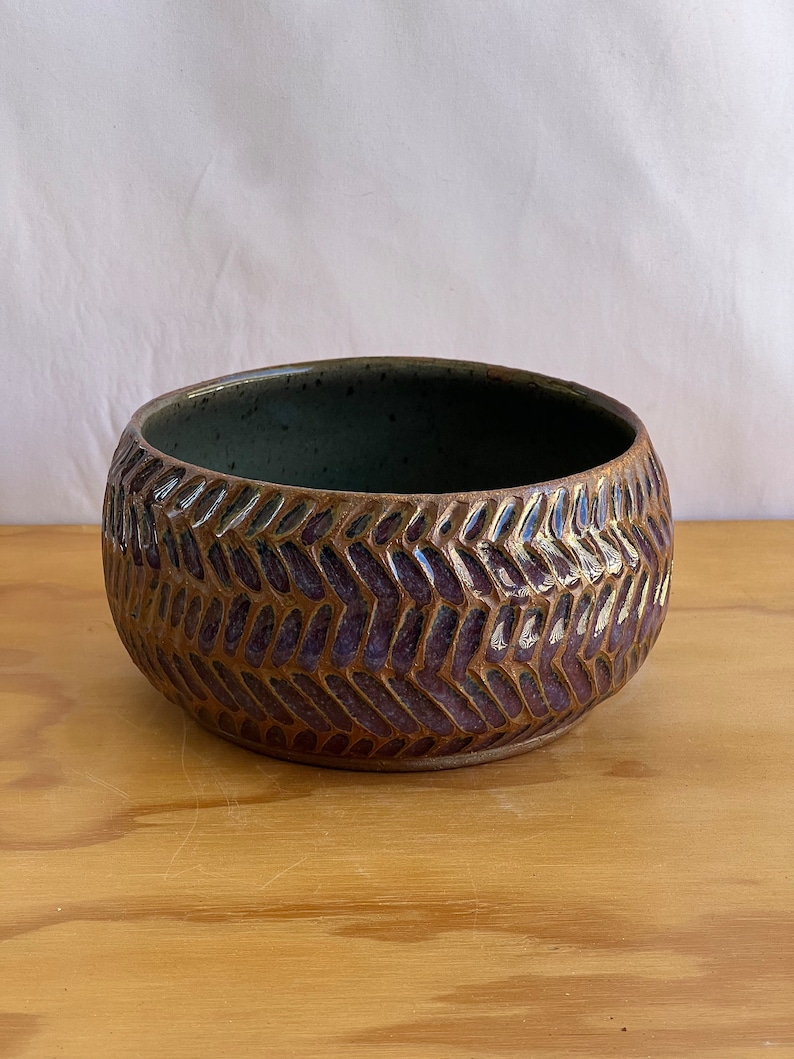 Wheel-thrown, Hand-carved Ceramic Bowl - Etsy