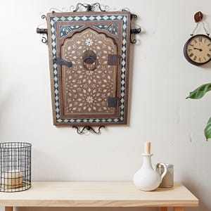 Handcrafted Wooden Inlay Window Panel: Geometric Bohemian Wall Art - Etsy