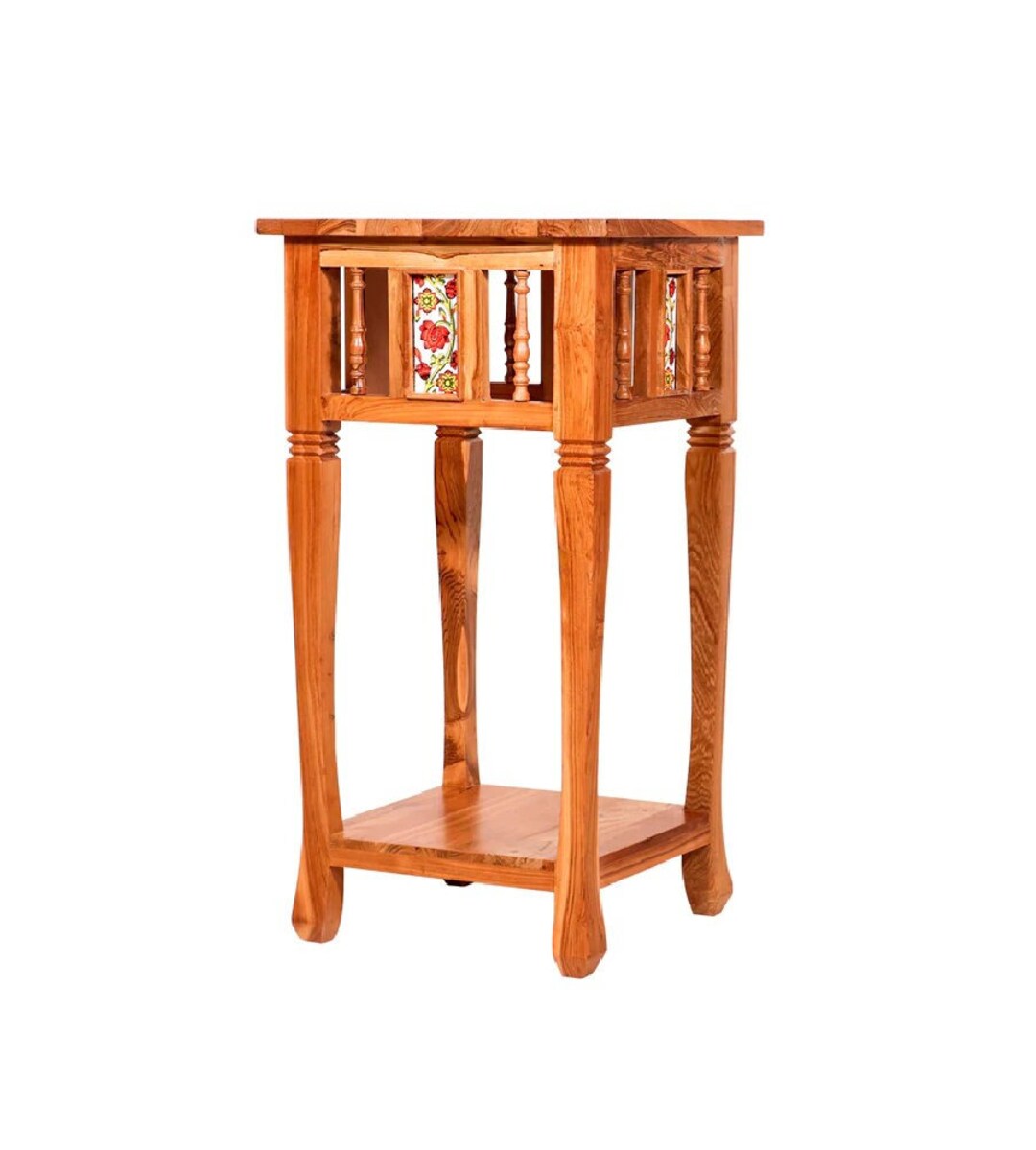 Sleek Elegance: Side Corner Table With Convenient Downside Shelf for ...