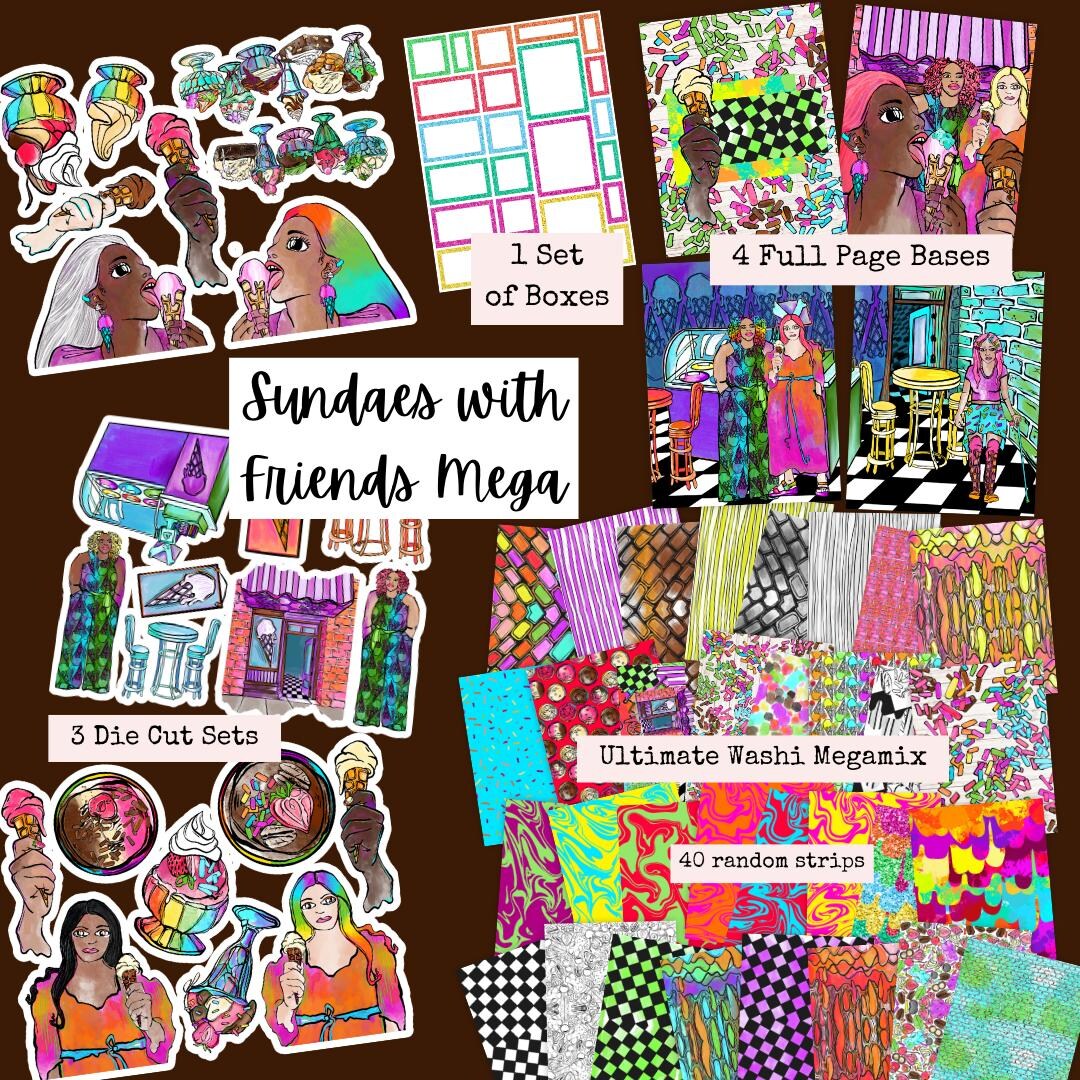Sundae Sundaes With Friends Mega Bundle Sticker Kit for Planner ...