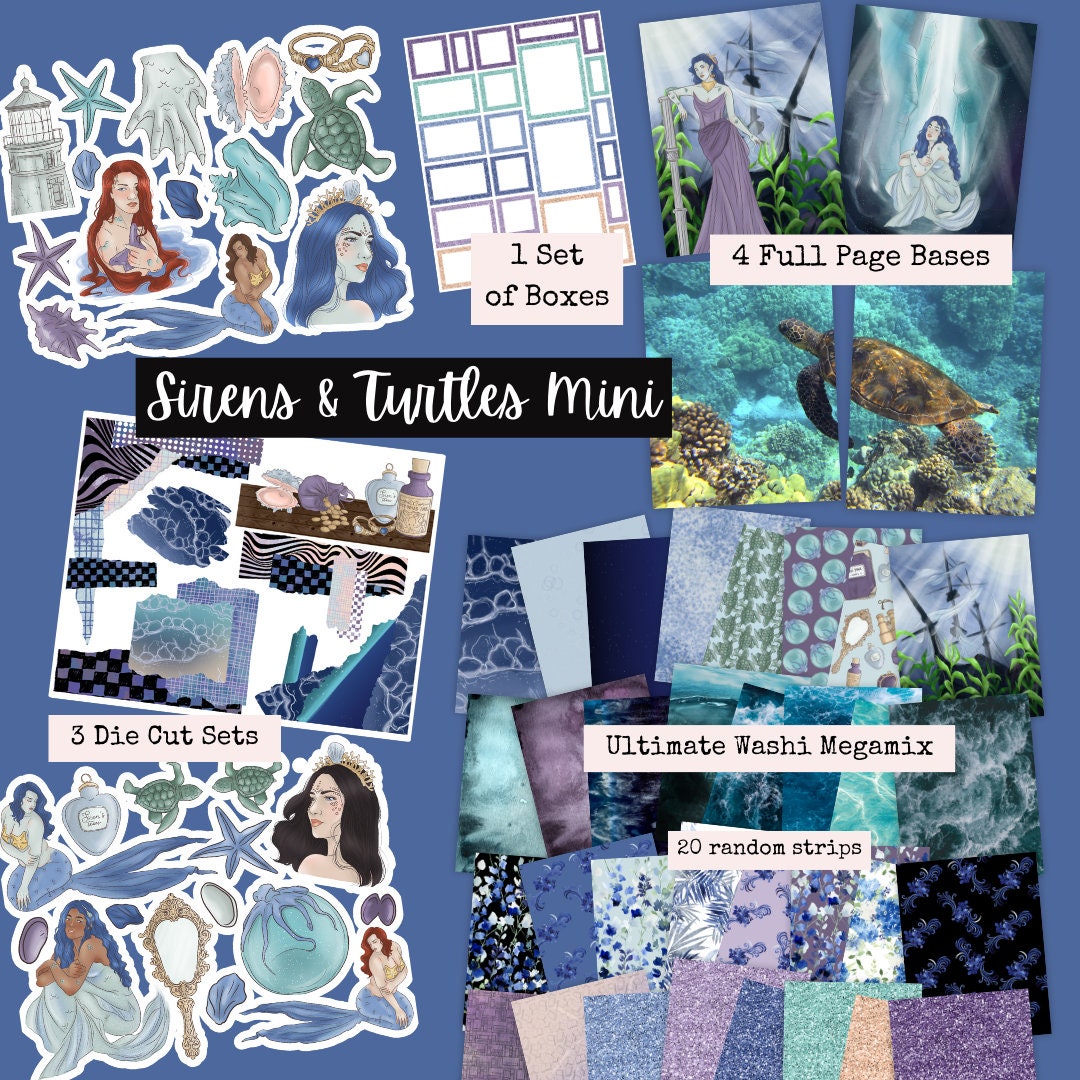 Siren Song Sirens and Turtles Mini Bundle Sticker Kit for Planner ...