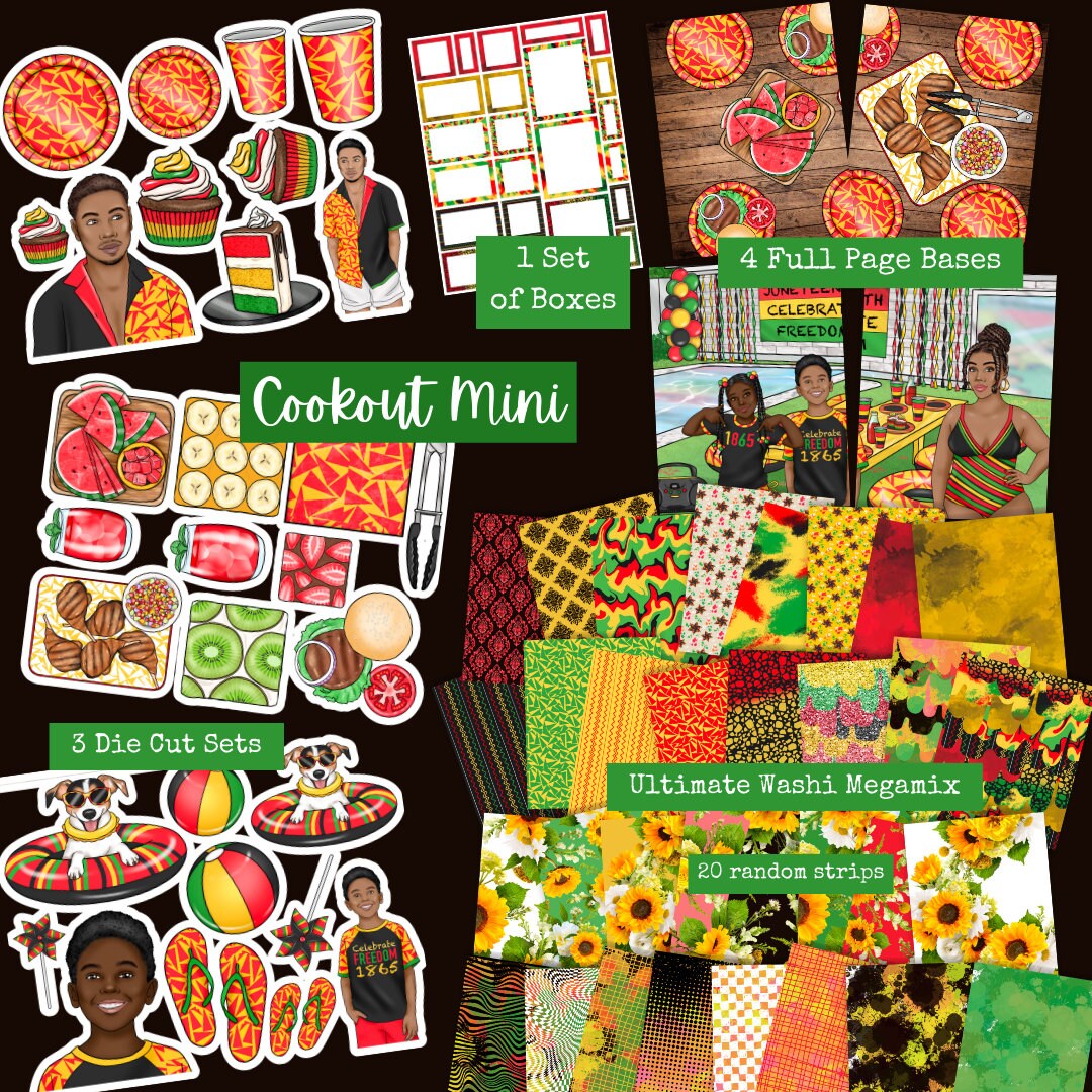 Celebrate Freedom Juneteenth Cookout Mini Bundle Sticker Kit for ...