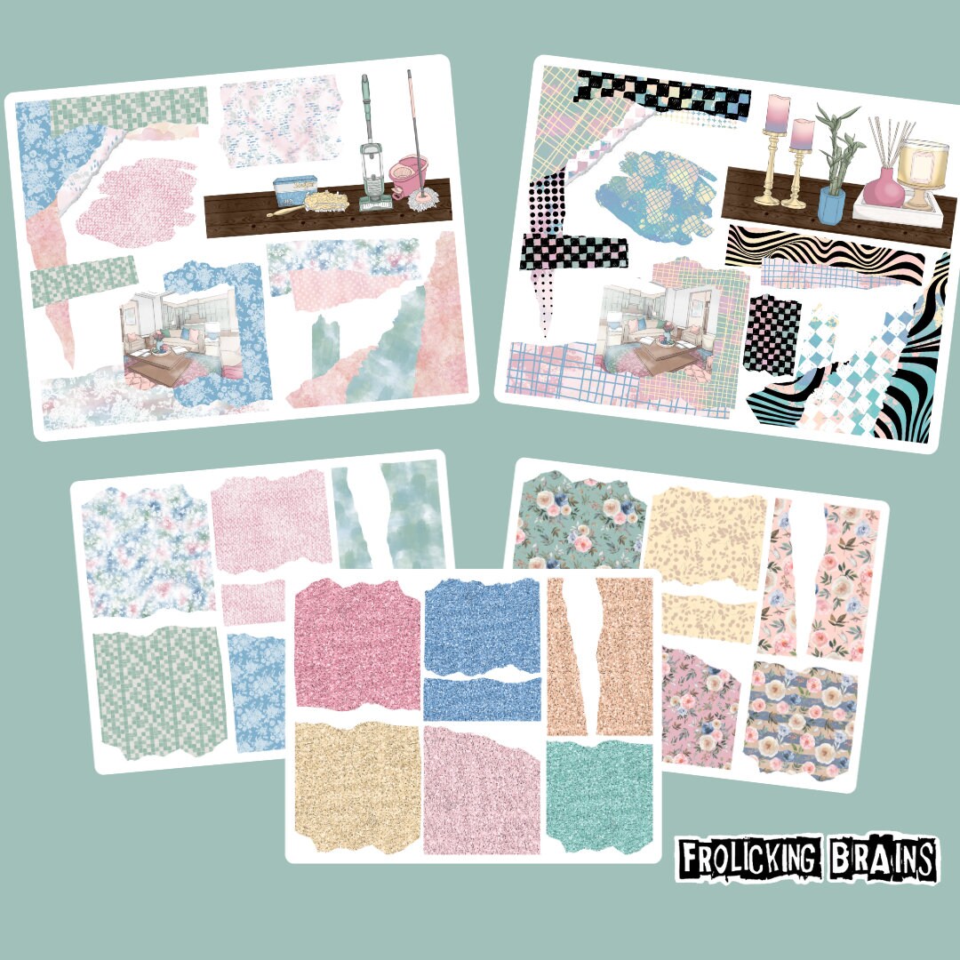 Clean Patterns Die Cuts Hand Cut Sticker Kit for Planner & Journal ...