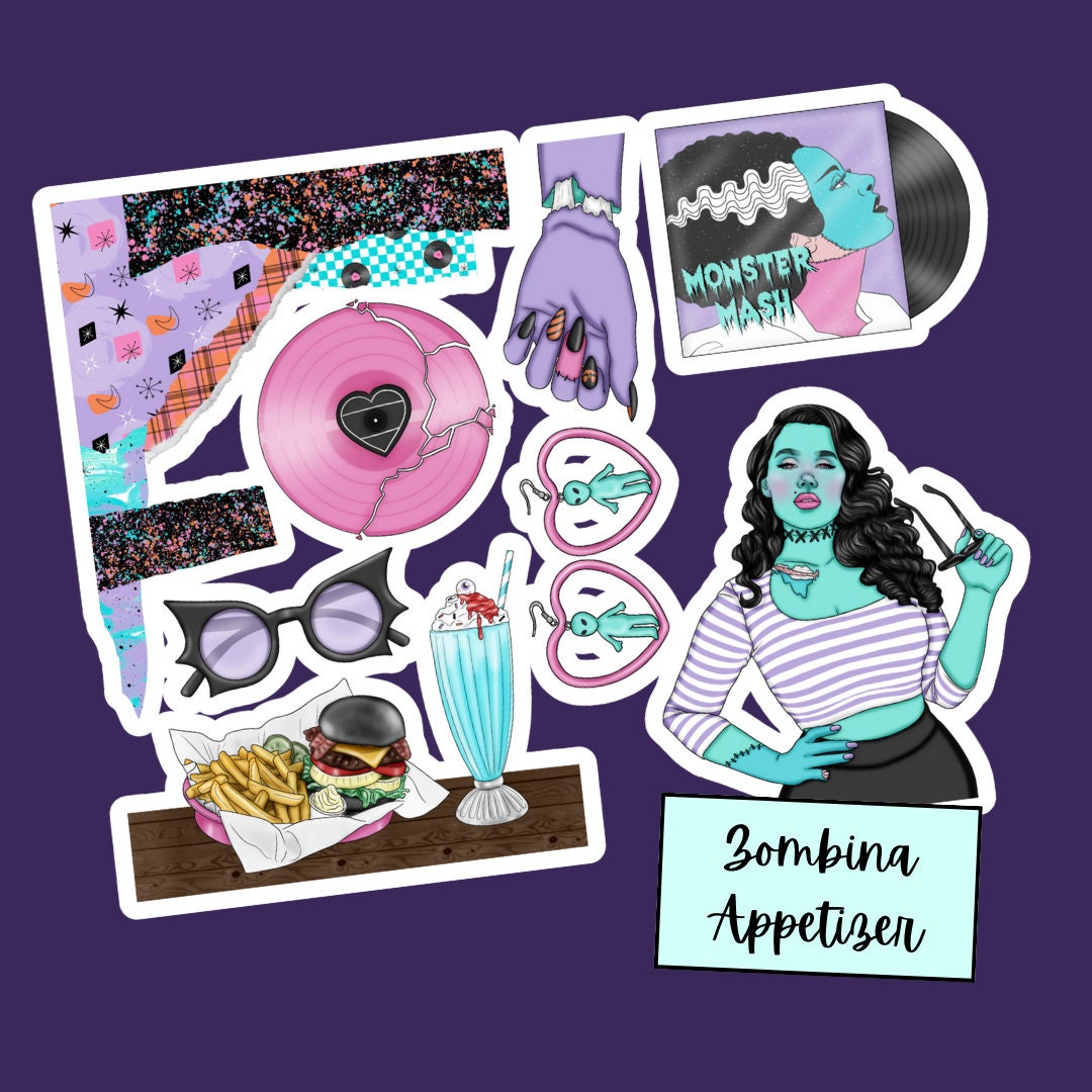 Zombina Appetizer Sneak Peek Die Cut Sampler Hand Cut Sticker Kit for ...