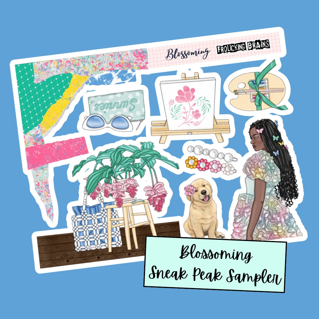 Blossoming Sampler Sneak Peek Die Cut Appetizer Hand Cut Sticker Kit ...