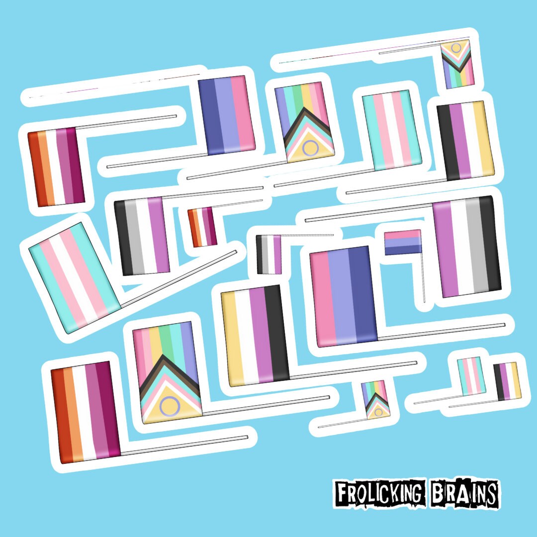 Queer Love Flags Hand Cut Sticker Kit for Planner & Journal, LGBTQ ...