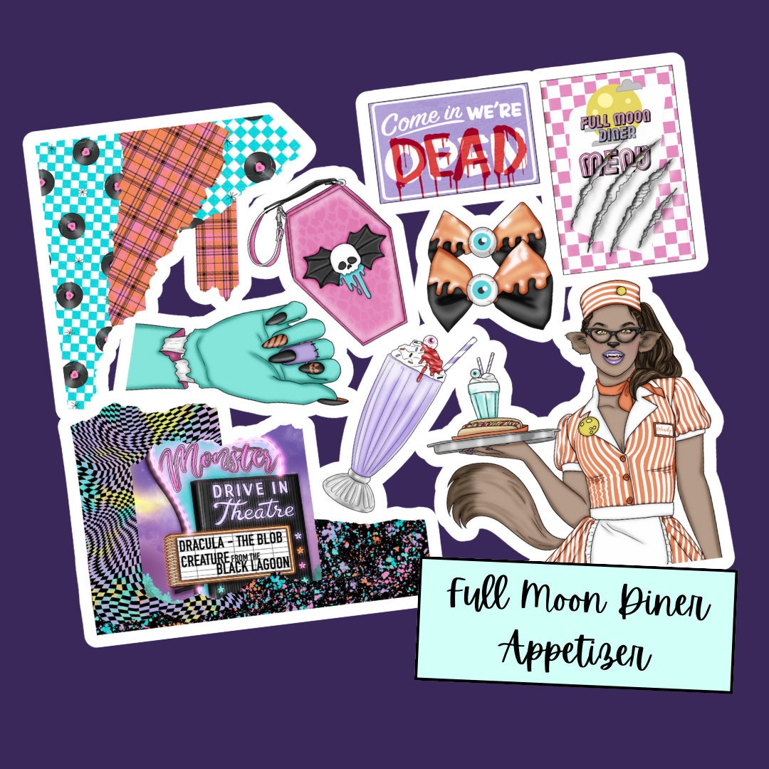 Full Moon Diner Appetizer Sneak Peek Die Cut Sampler Hand Cut Sticker ...