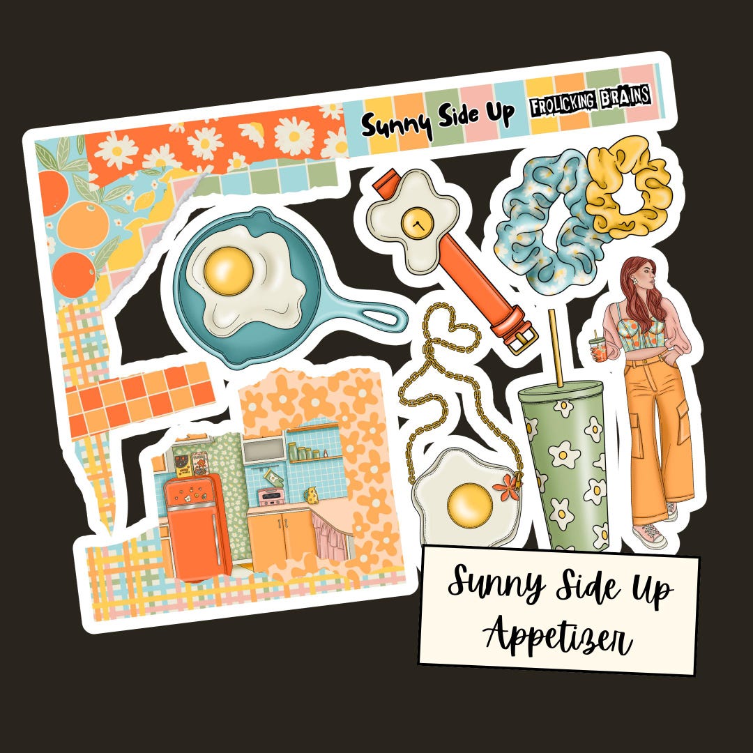 Sunny Side up Sampler Sneak Peek Die Cut Appetizer Hand Cut Sticker Kit ...