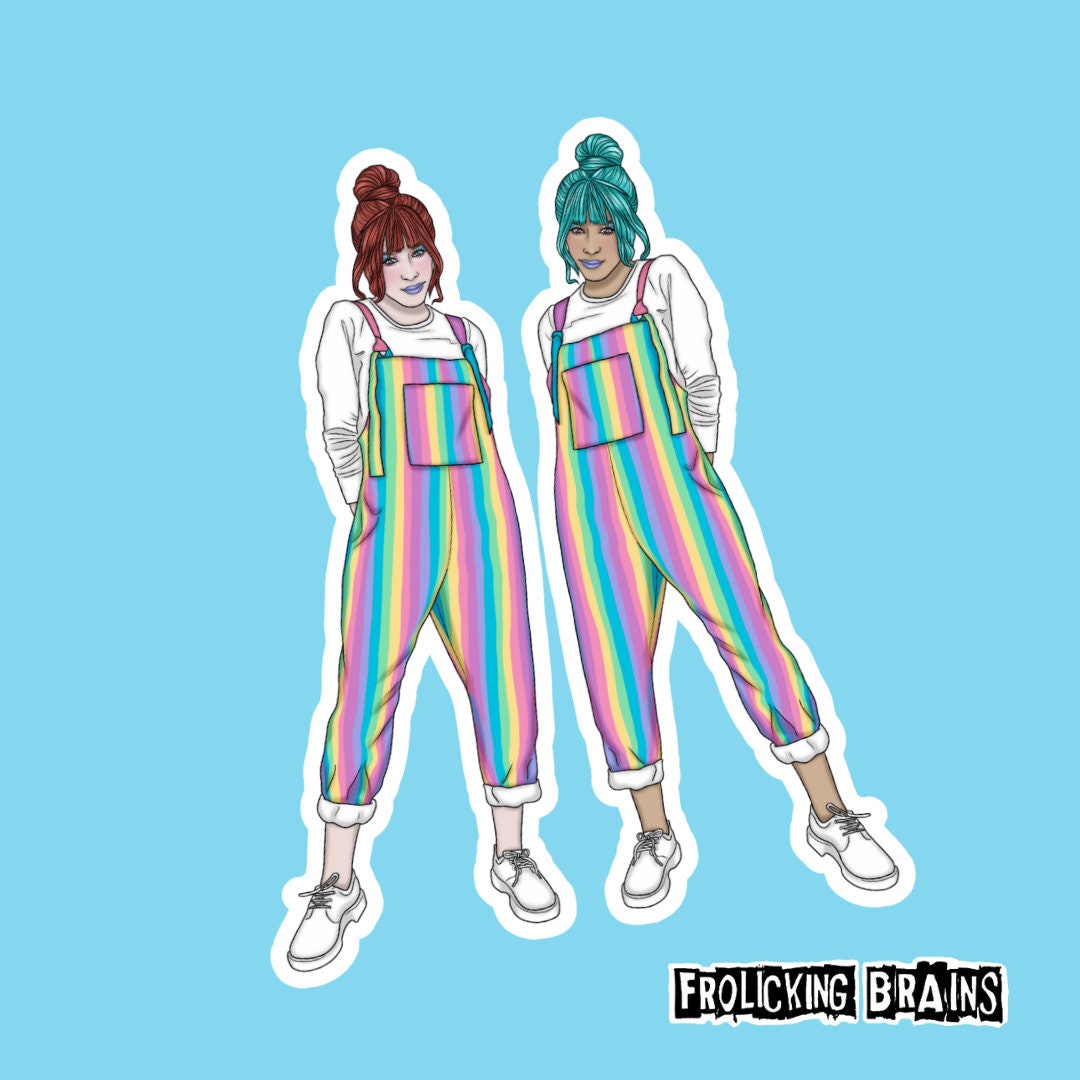 Queer Love Overalls Die Cut Duo Hand Cut Stickers for Planner and ...