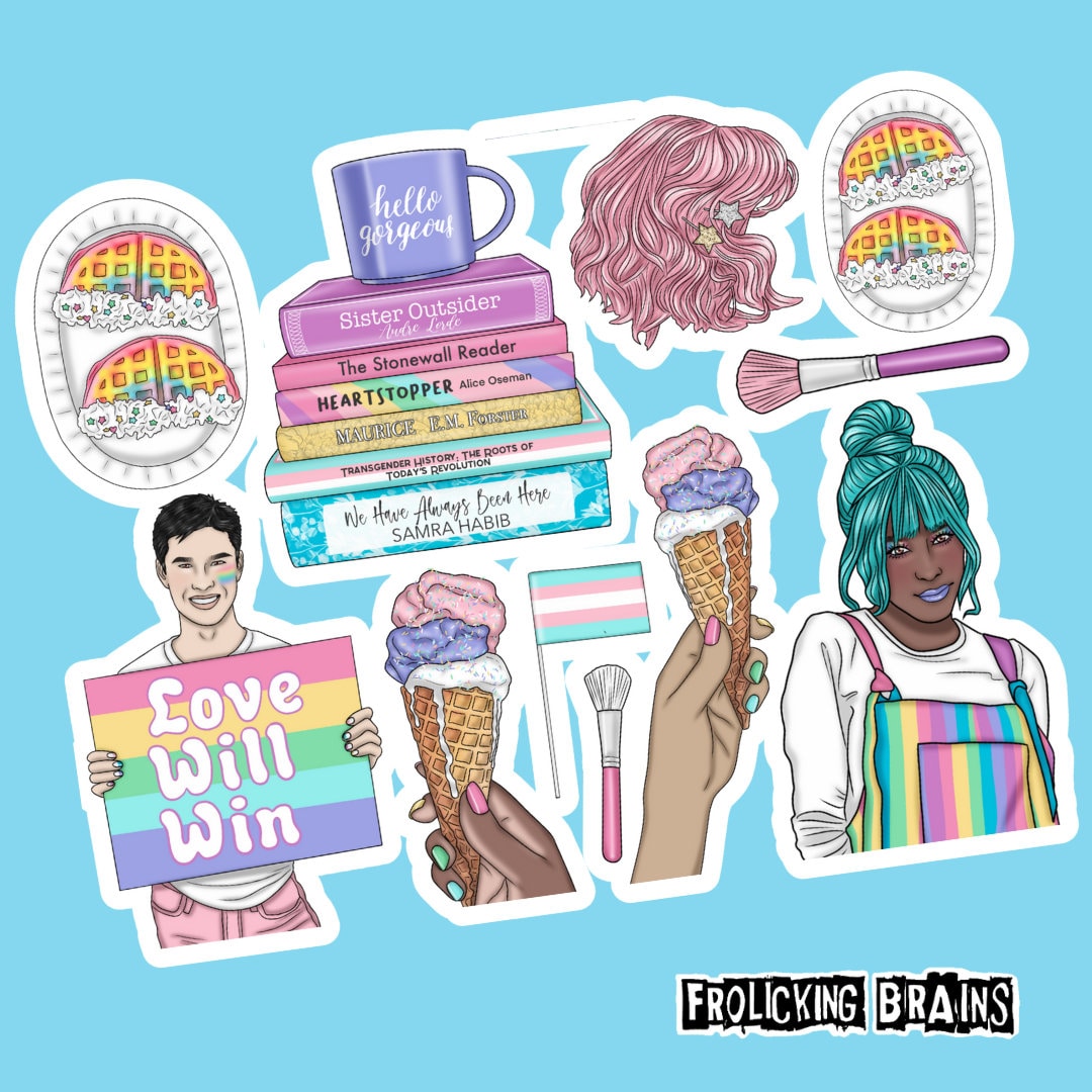 Queer Love Love Wins Hand Cut Sticker Kit for Planner & Journal, LGBTQ ...