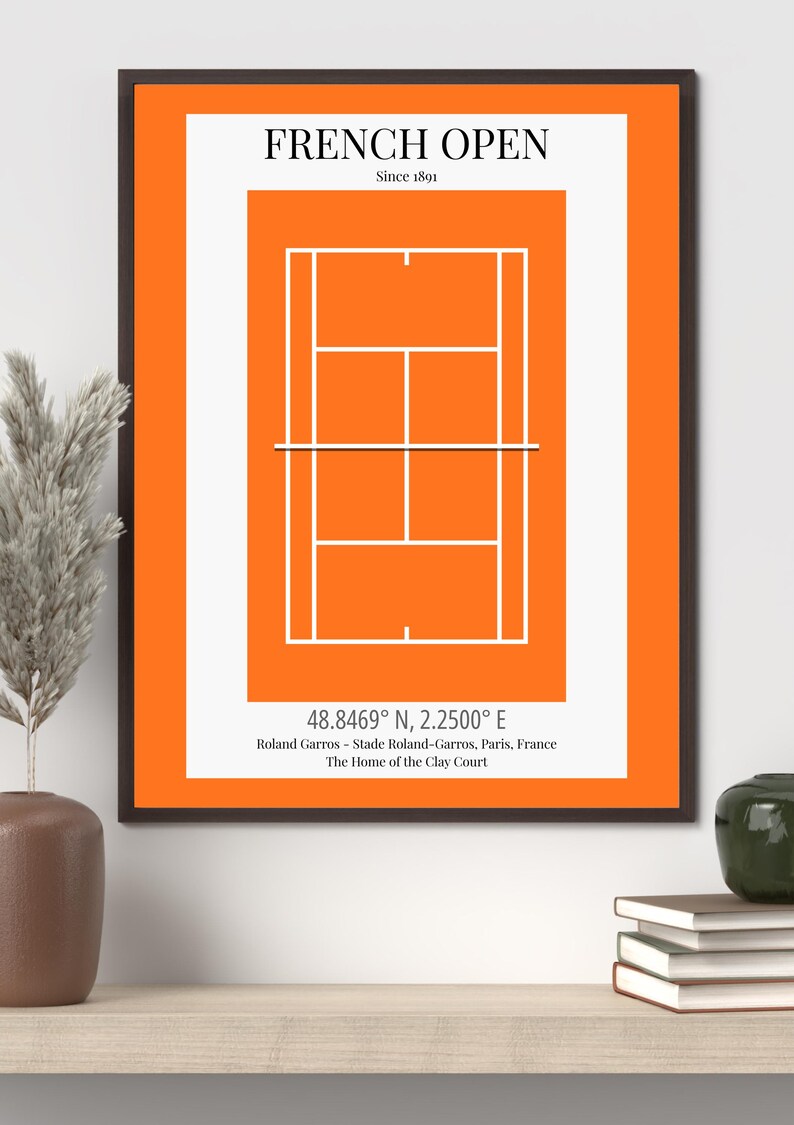 French Open Tennis Poster | Roland Garros Wall Art | Modern Tennis ...