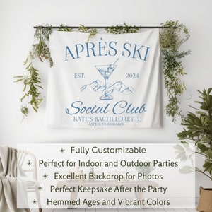 Apres Ski Party Decor, Custom Ski Bachelorette Party Banner, Winter ...