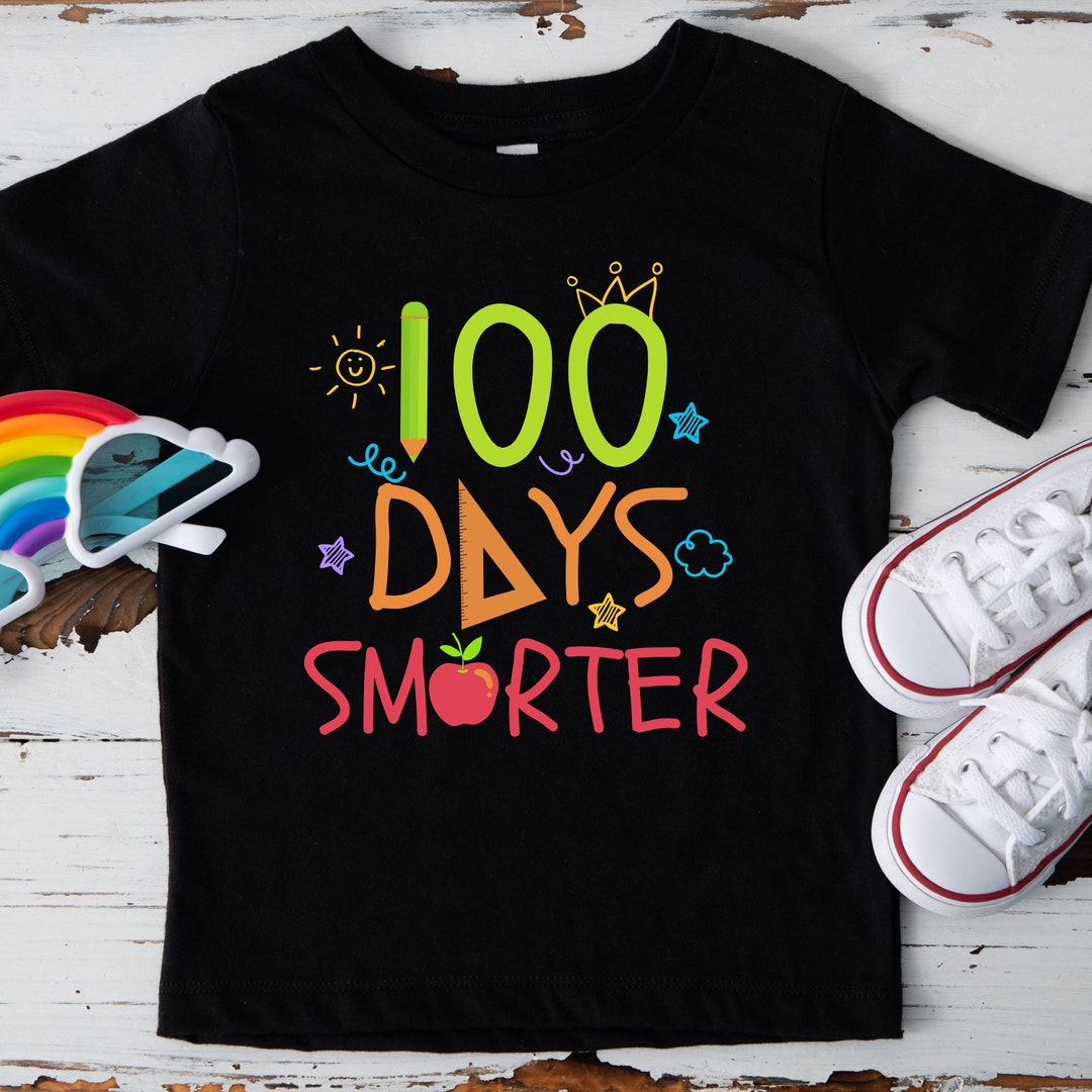 100 Days Smarter Shirt, 100 Days of School Shirt for Kids, 100th Day ...