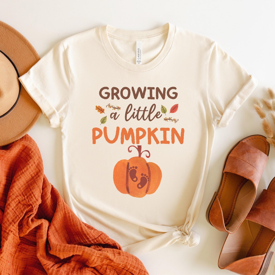 Fall Maternity Shirt, Growing A Little Pumpkin Pregnancy Announcement ...