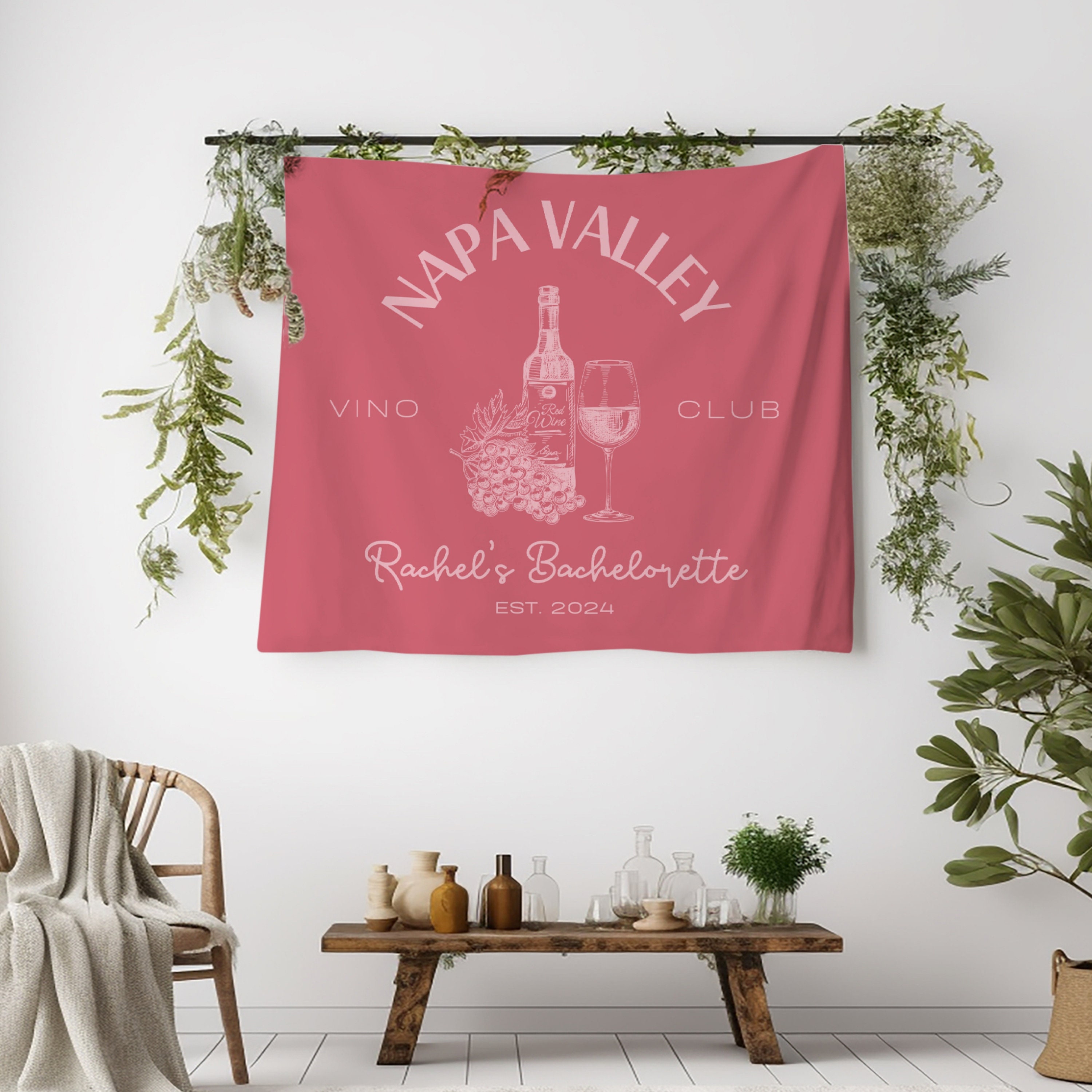 Custom Napa Bachelorette Party Tapestry, Wine Theme Backdrop - Etsy