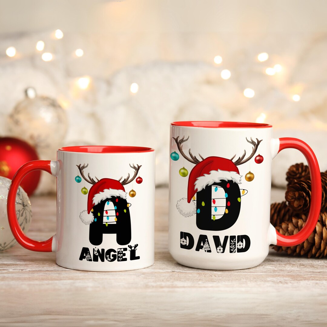 Personalized Christmas Mug, Monogrammed Family Christmas Mug, Christmas ...