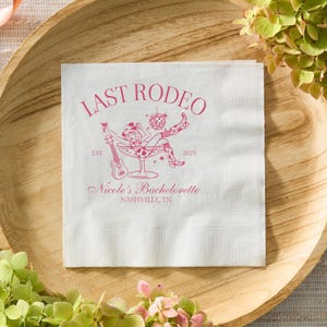 Last Rodeo Bachelorette Napkins, Custom Western Bachelorette Party ...