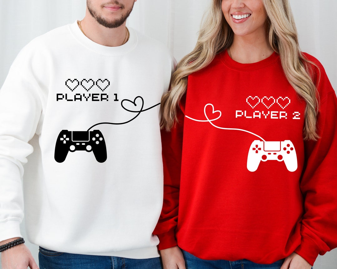 Player 1 Player 2 Shirts, Valentines Day Gamer Shirt, Couple Gamer ...