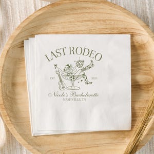 Last Rodeo Bachelorette Napkins, Custom Western Bachelorette Party ...