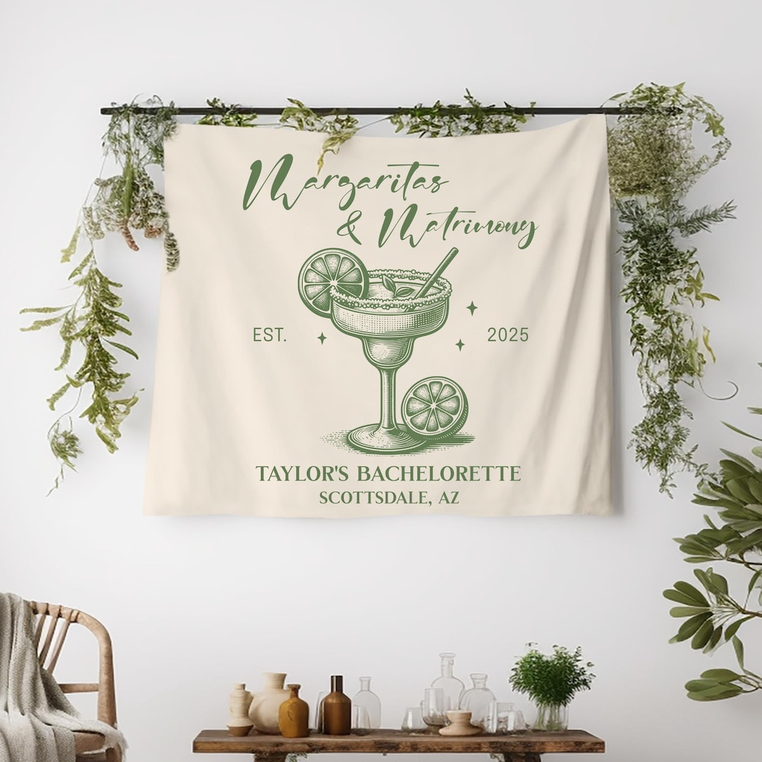 Margaritas and Matrimony Banner Custom Margarita Bachelorette Decor ...