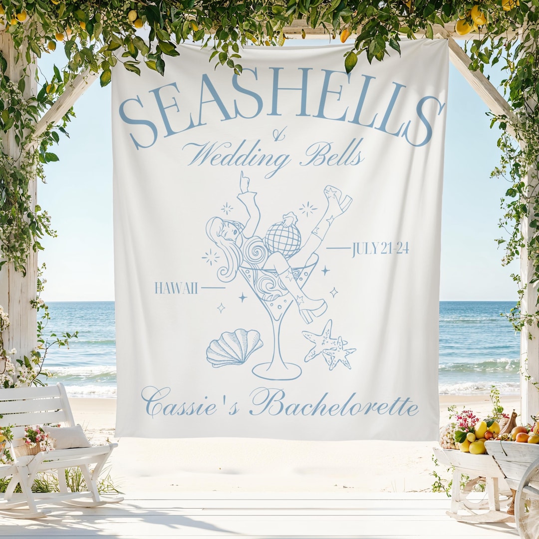Seashells and Wedding Bells Banner Custom Coastal Bachelorette Photo ...