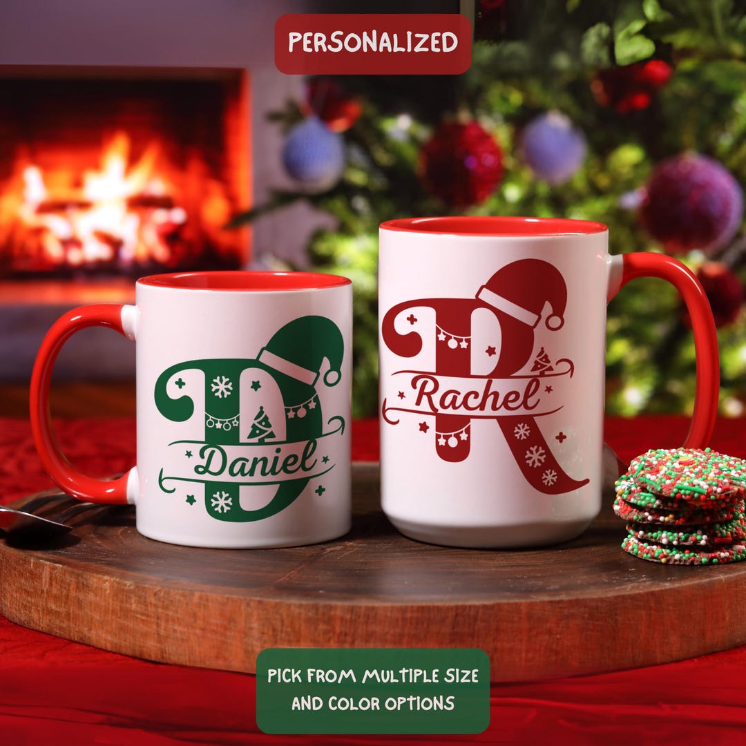Personalized Christmas Mug, Christmas Mugs With Names, Monogrammed ...