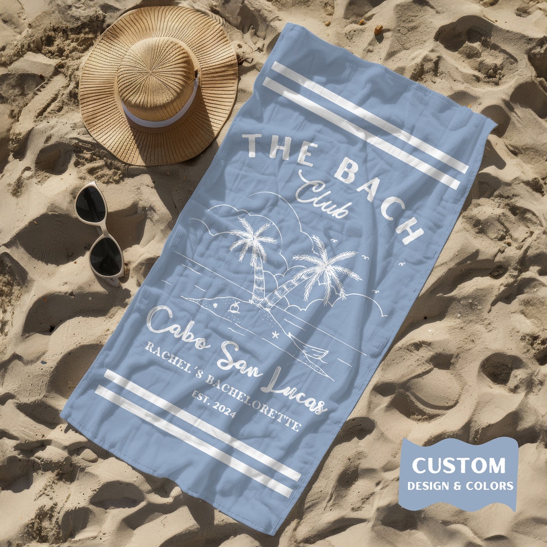 Custom Bachelorette Beach Towel, Bach Club Beach Towel, Bride Custom ...