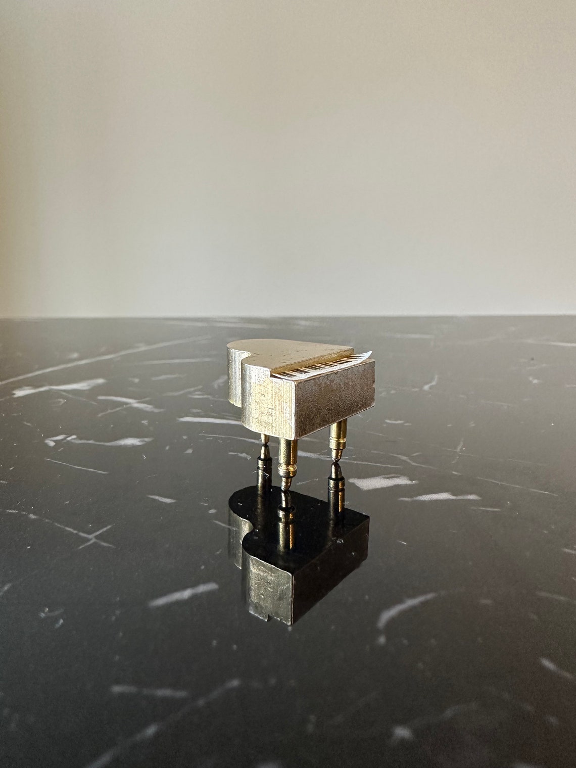 Miniature Solid Brass Piano Dollhouse Furniture Collectible Weighted ...