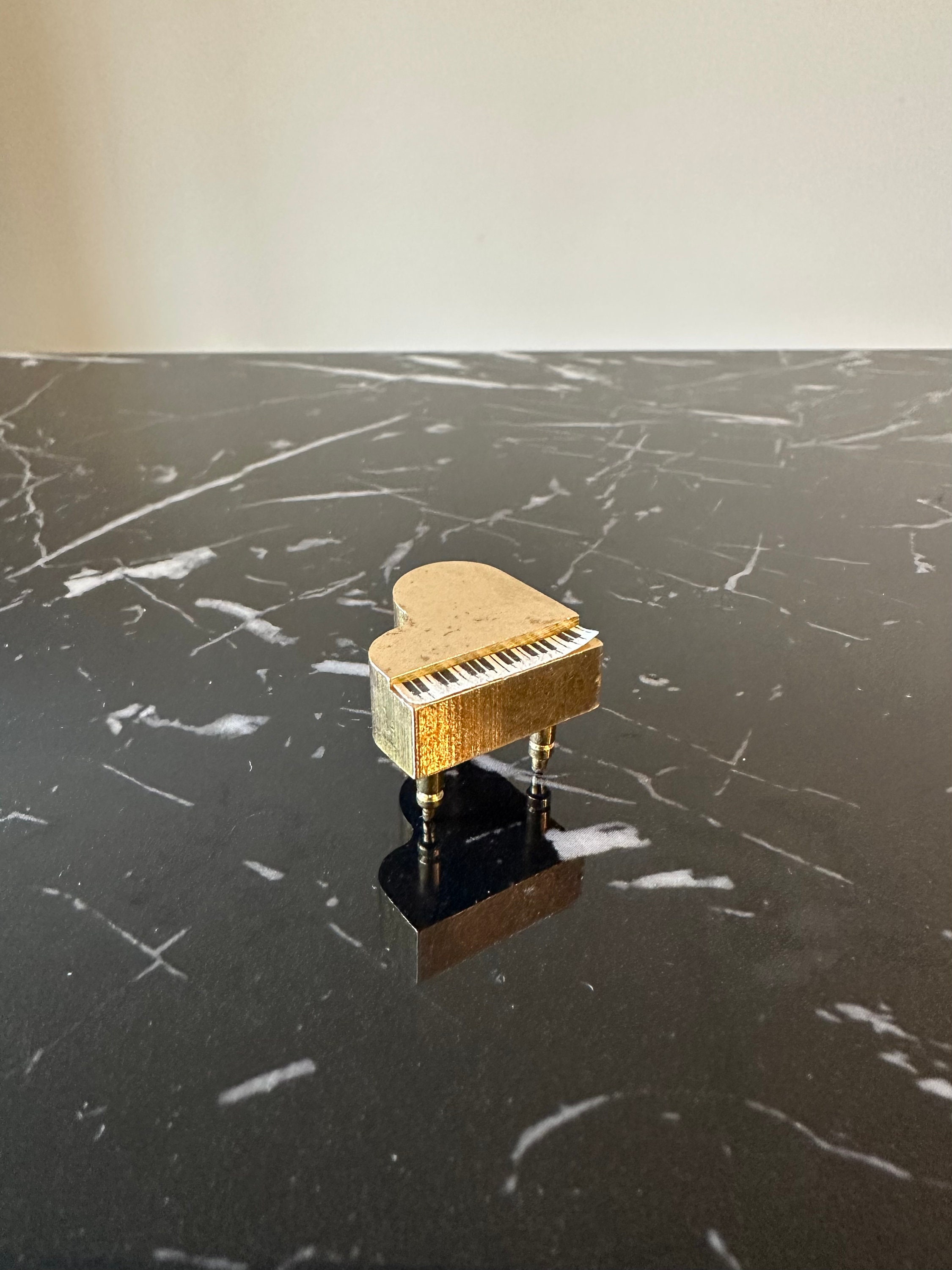 Miniature Solid Brass Piano Dollhouse Furniture Collectible Weighted ...