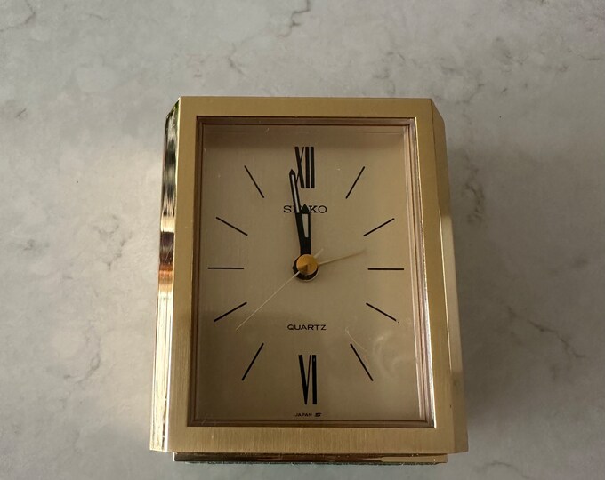 Seiko Scotia Bank Office Desk Clock Gold With Roman Numerals - Etsy