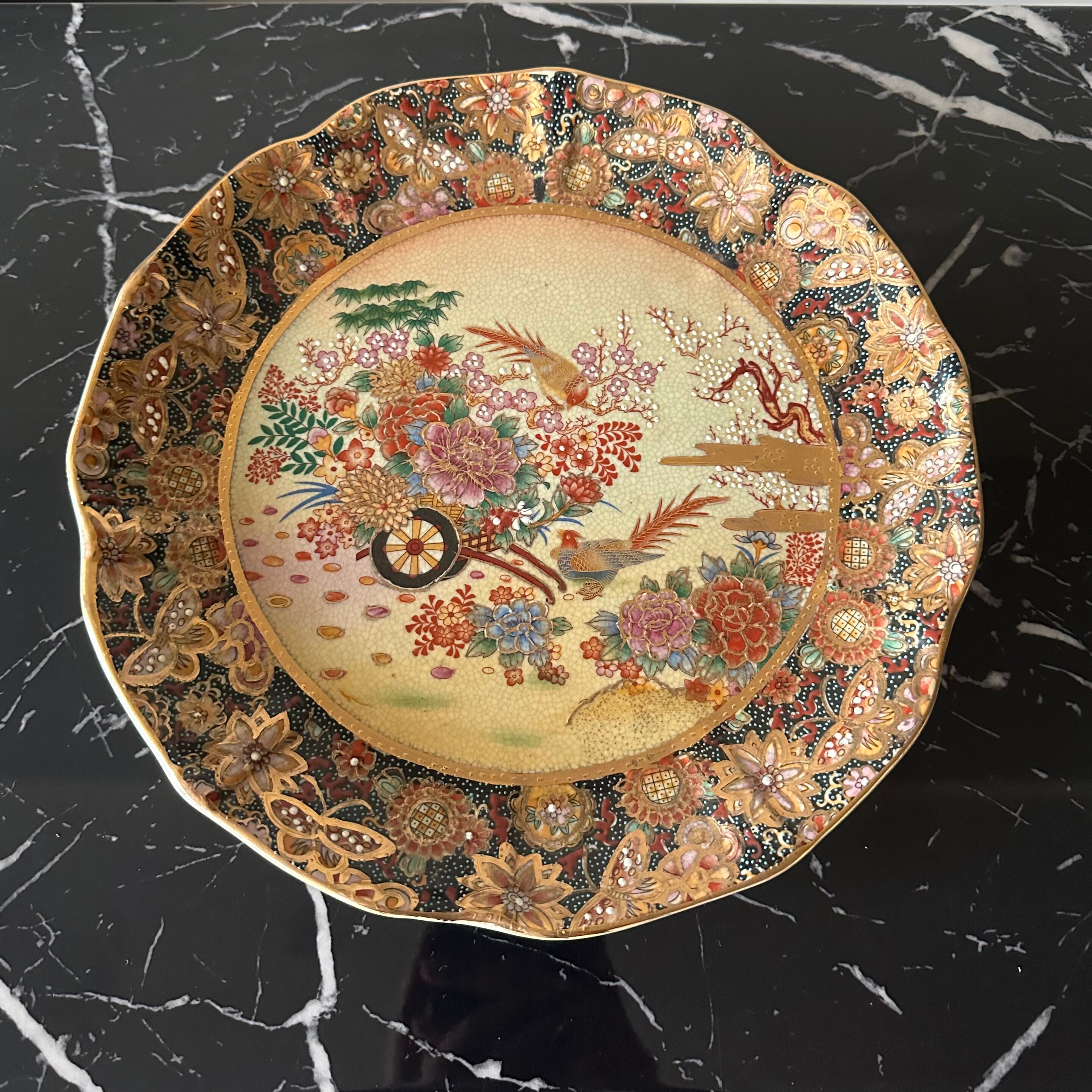 Vintage Satsuma Japanese Hand Painted Porcelain Decorative Plate ...