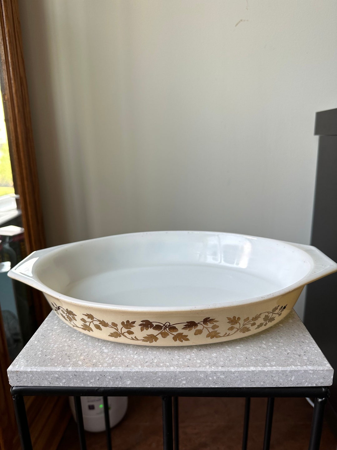 1960 Pyrex Golden Acorn 1.5 Quart Oval Casserole Dish Vintage - Etsy