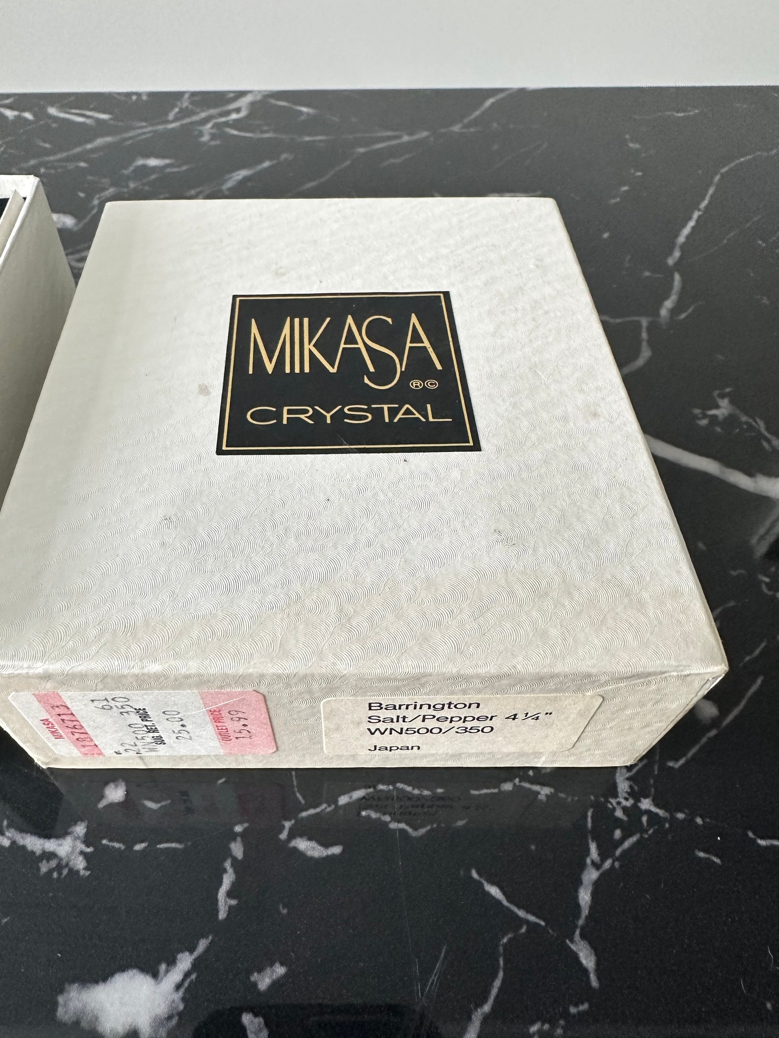 Vintage Mikasa Crystal Salt and Pepper Shakers Barrington Silver Plated ...