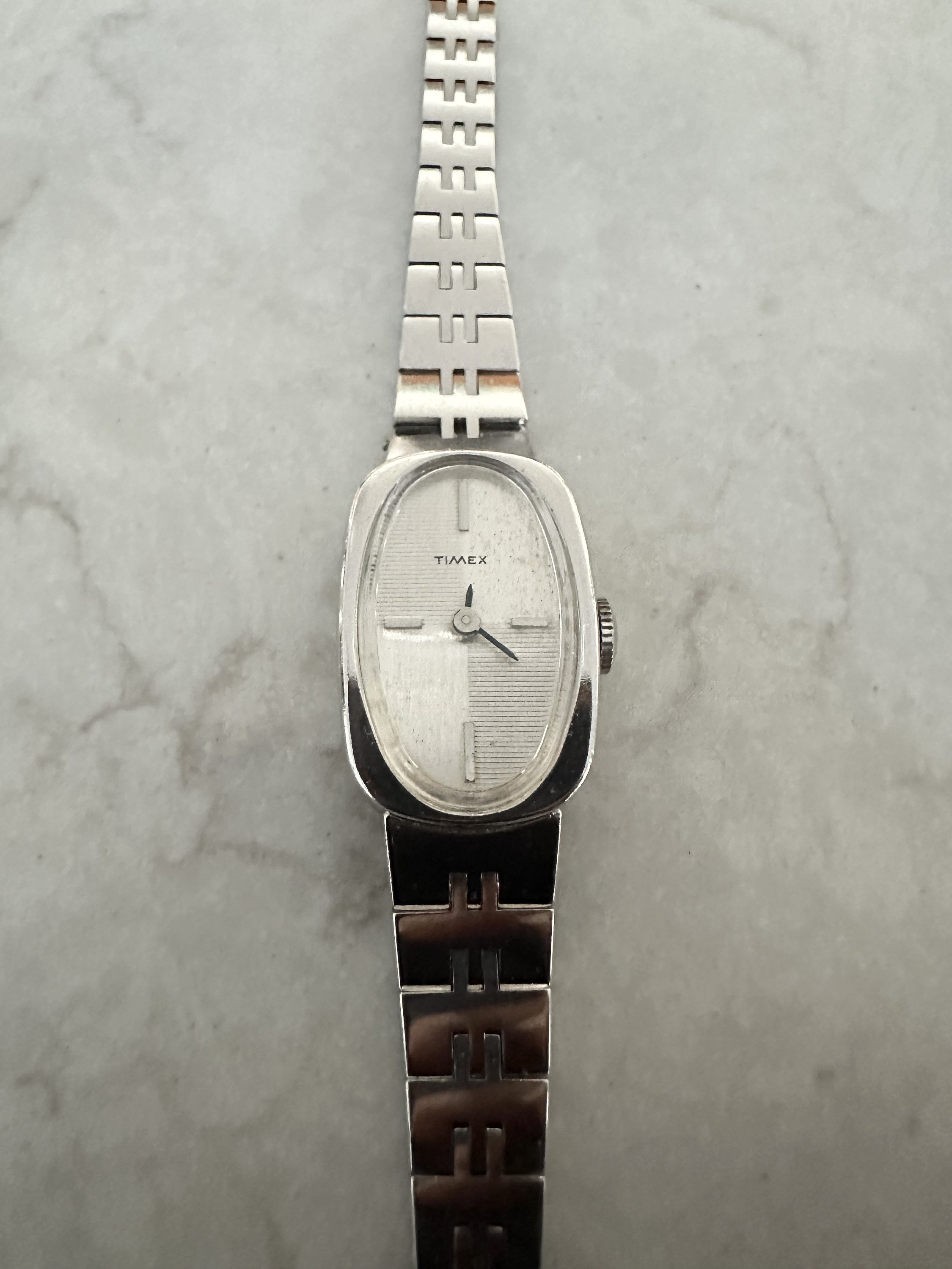 Vintage Silver Timex Oval Cocktail Watch Wind-up Light Patina - Etsy