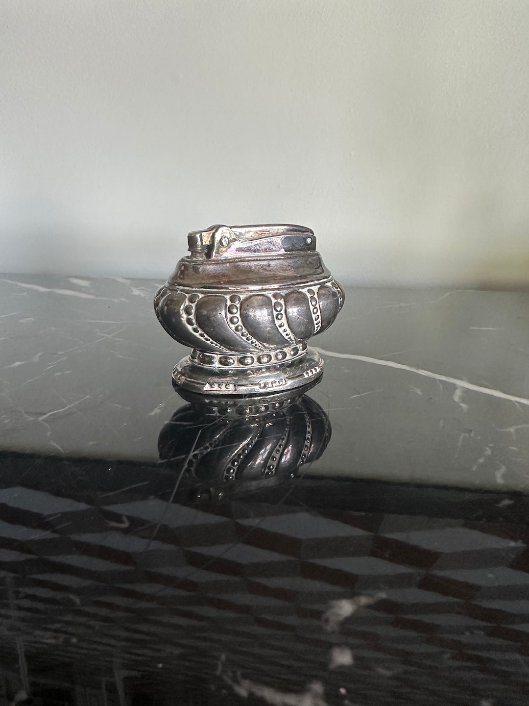 1930’s Silver Plated Ronson Crown Table Lighter Natural Patina Art Deco ...