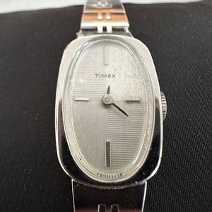 Vintage Silver Timex Oval Cocktail Watch Wind-up Light Patina - Etsy