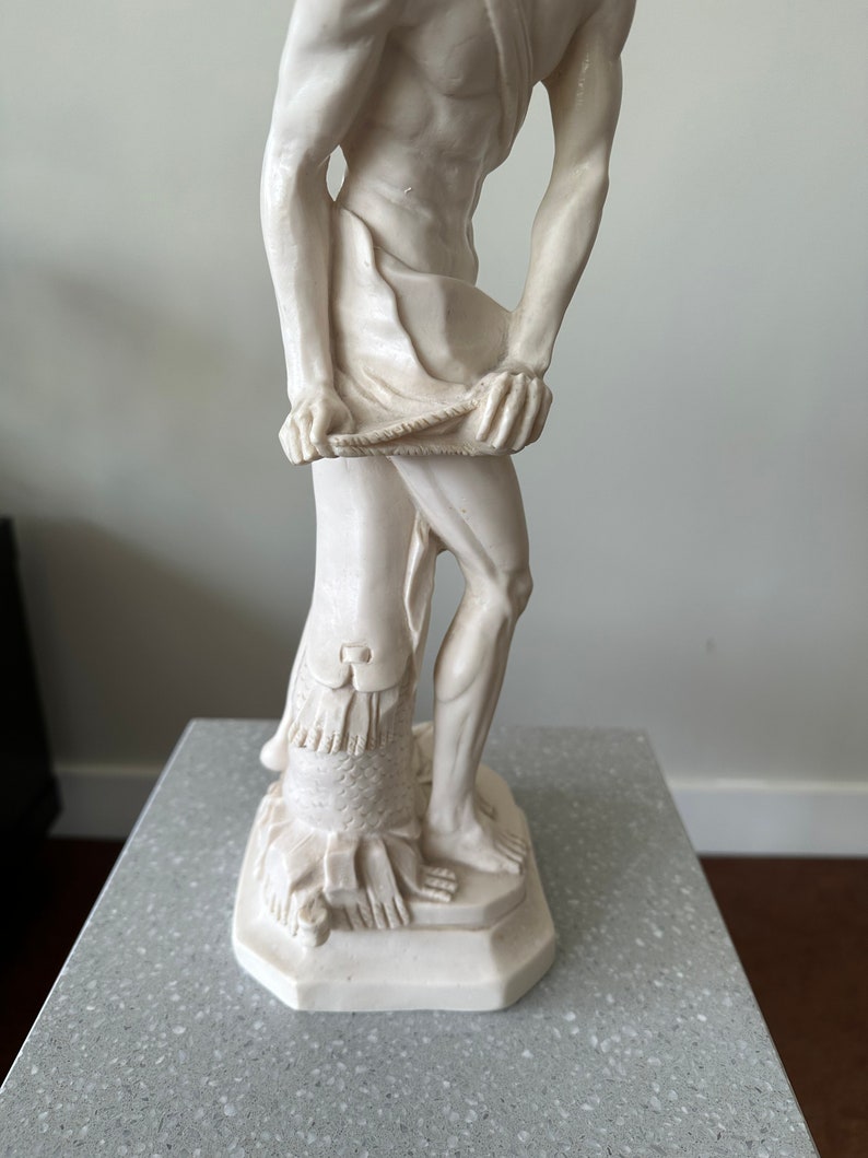 A. Santini Signed Sculpture David and Goliath Handmade Vintage - Etsy