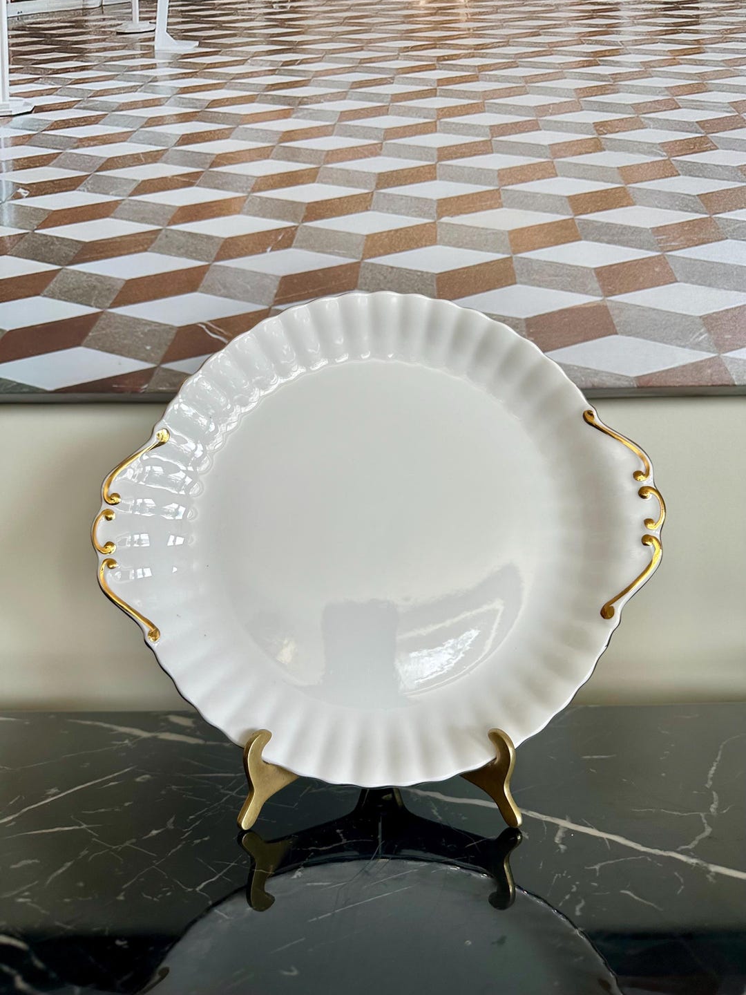 Royal Albert Val D’or Cake Plate Handled Bone China Serving Platter - Etsy