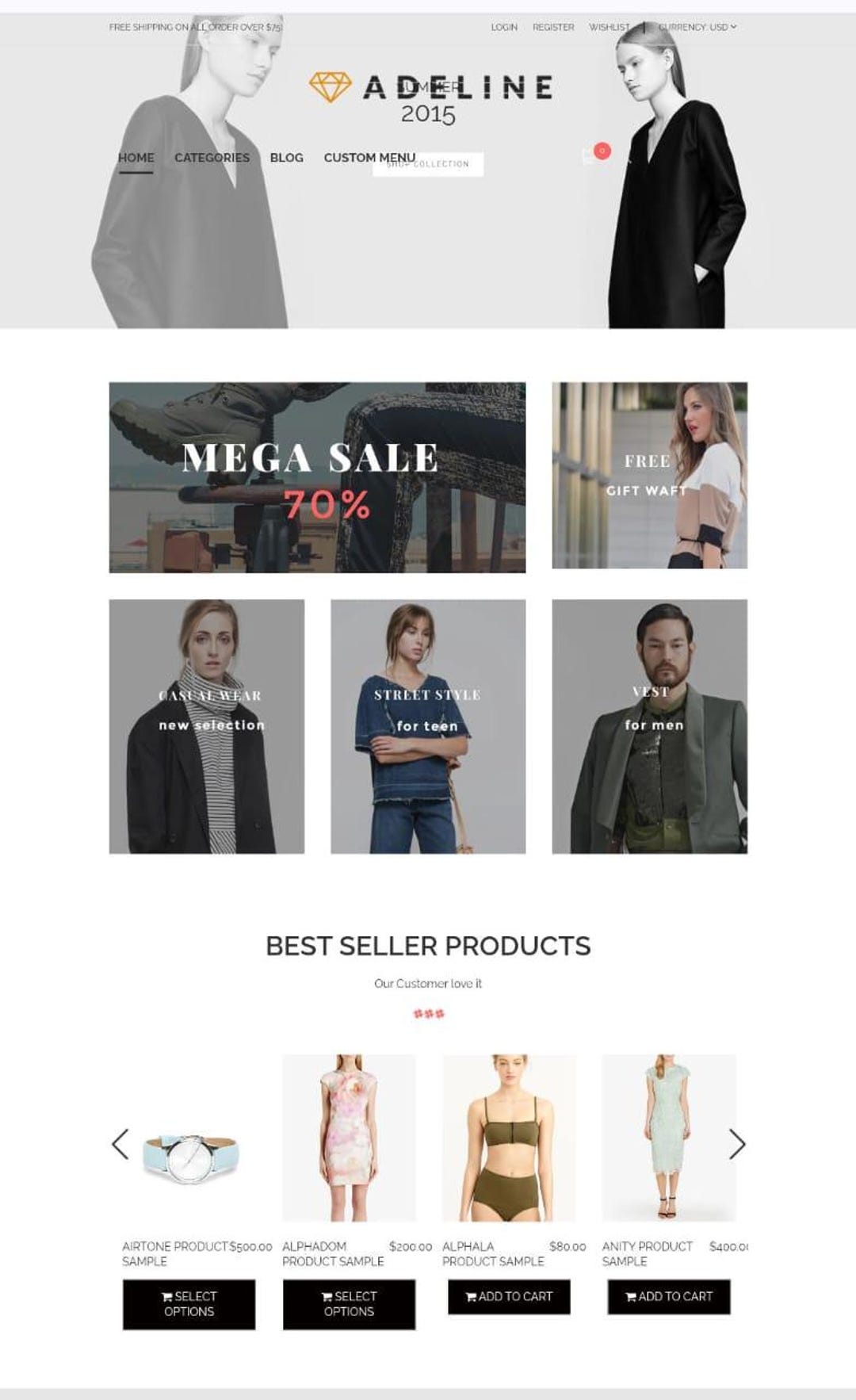 Digital Theme Adeline – Aesthetic Layout for Blogs, Portfolios & Shops ...