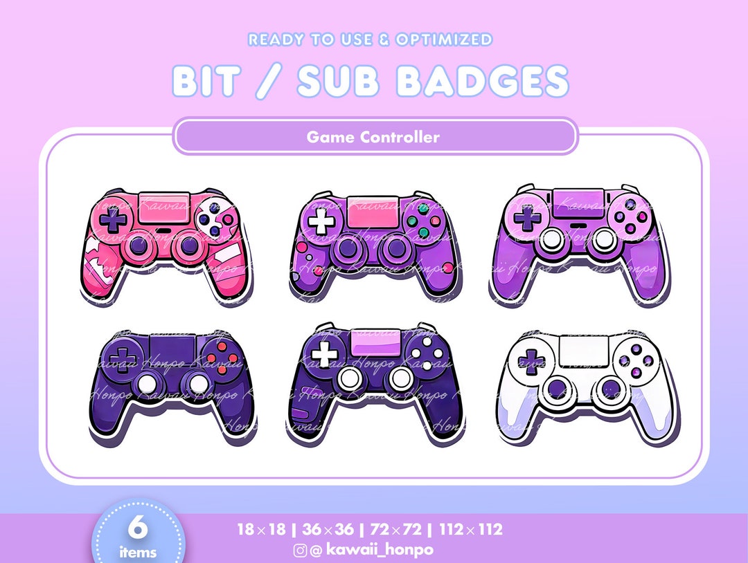 Retro Game Controller Sub Bit Badges Twitch Youtube Discord Streamer ...