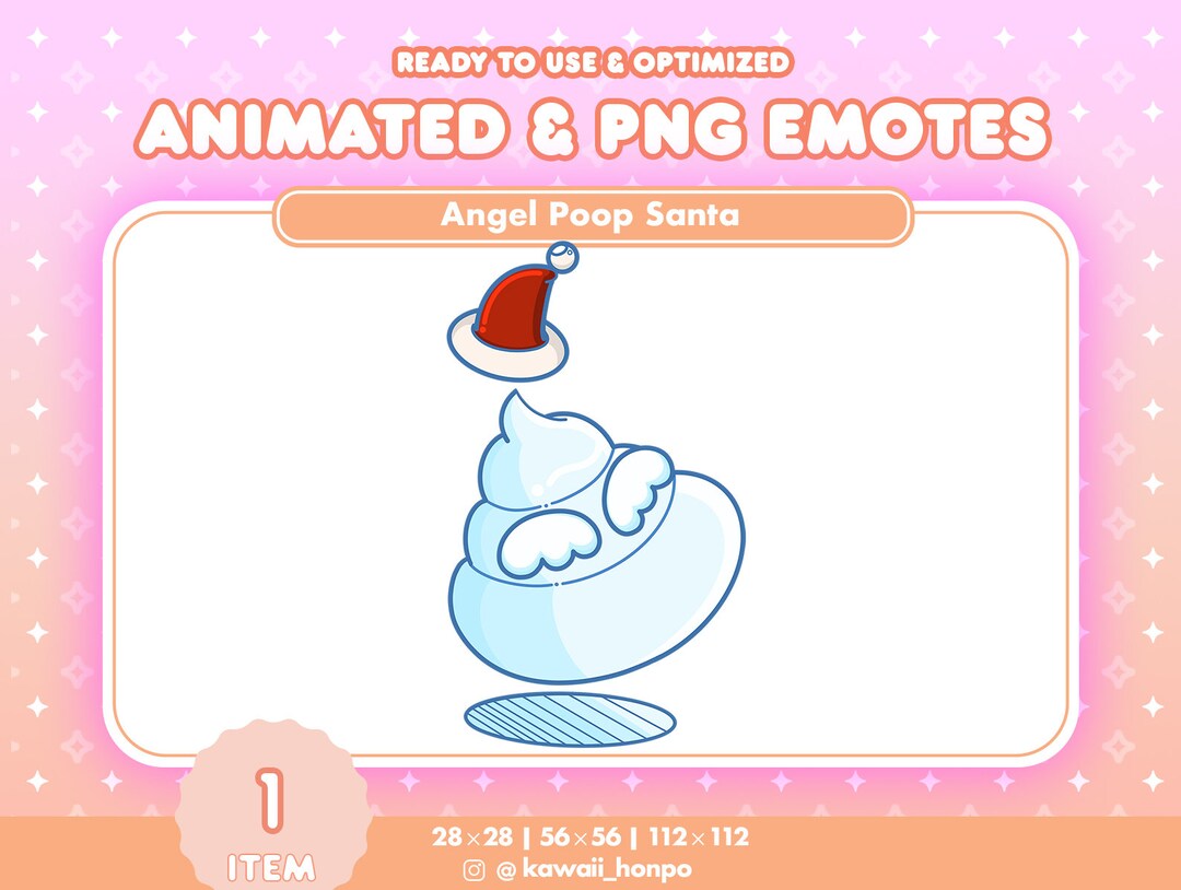 Angel Poop Santa Emote | Twitch Youtube Discord Streamer Emotes ...