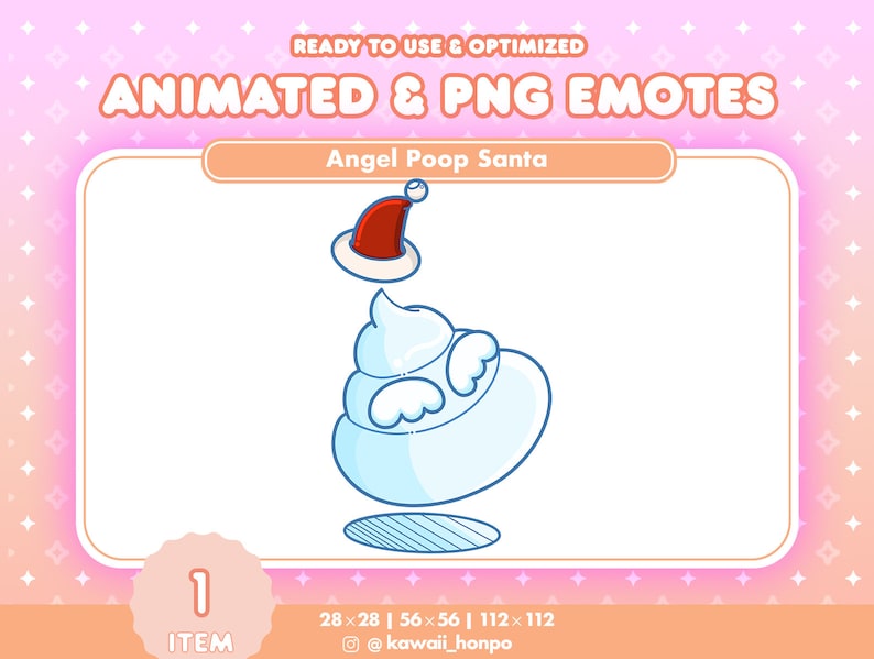 Angel Poop Santa Emote | Twitch Youtube Discord Streamer Emotes ...
