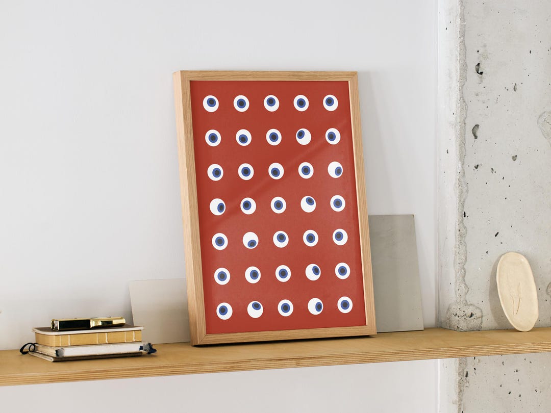 Googly Eyes Print, Funny Wall Art, Red Eye Poster, Modern Decor, Funky ...